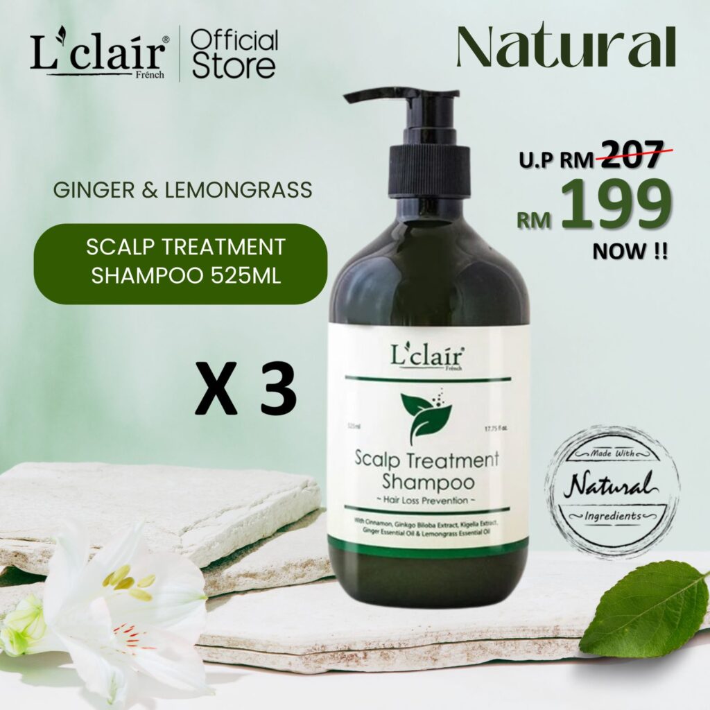 Lclair Scalp Treatment Volumizer Shampoo (3 x 525ml) - L'Clair Nature